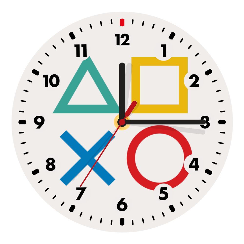 Ceas de perete Gaming Symbols, MDF, 20 cm, Multicolor - eMAG.ro