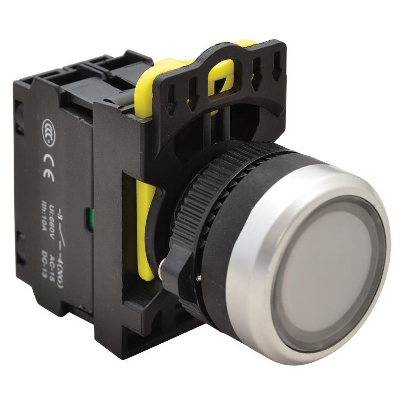 Buton contactor de siguranta, Tracon Electric, LED, 22mm, Alb - eMAG.ro