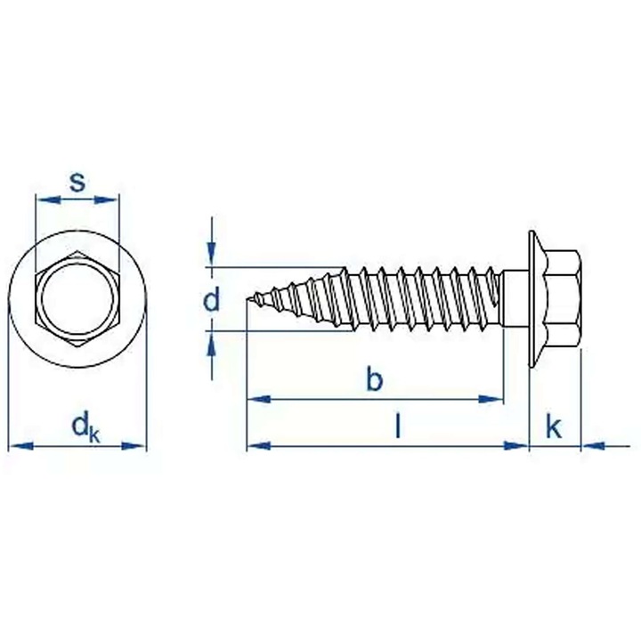 Комплект винтове за дърво за ламарина 6.3 x 19mm AUE DIN 6928 - 500 бр ...