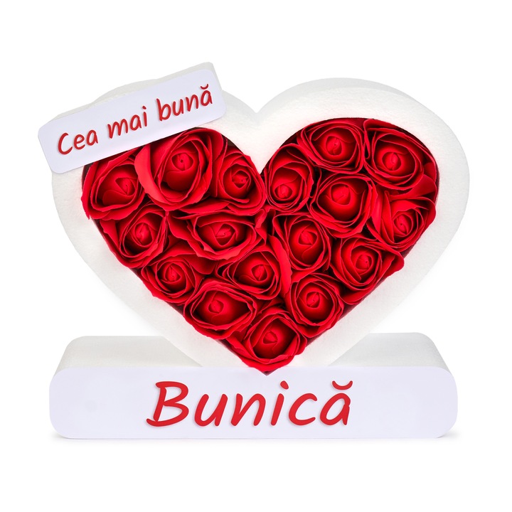 Aranjament Floral „Cea Mai Buna Bunica”, HYT ®, Din Tradafiri De Sapun ...