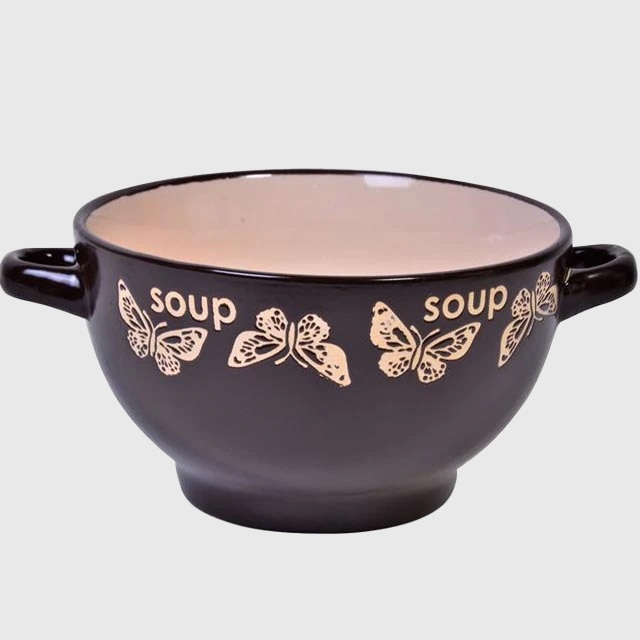 Set boluri pentru supa, 4 buc, ceramica, maro, 14x7 cm - eMAG.ro
