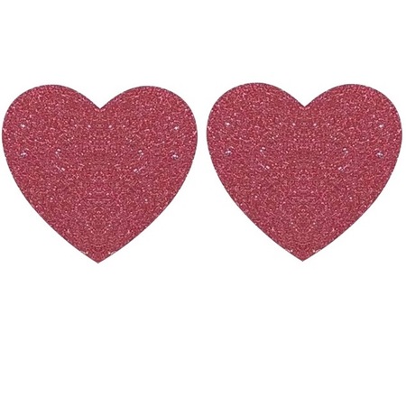 Set stickere decorative, Inimi, rosu glitter, 2 bucati, 5x5 cm - eMAG.ro