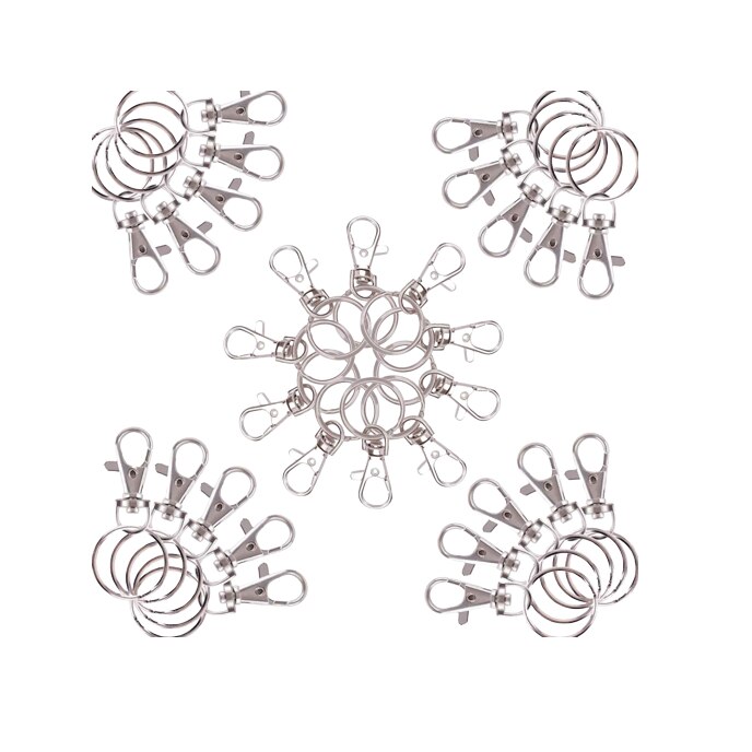 Set de brelocuri pentru chei Meishang, 30 piese, argintiu, otel ...