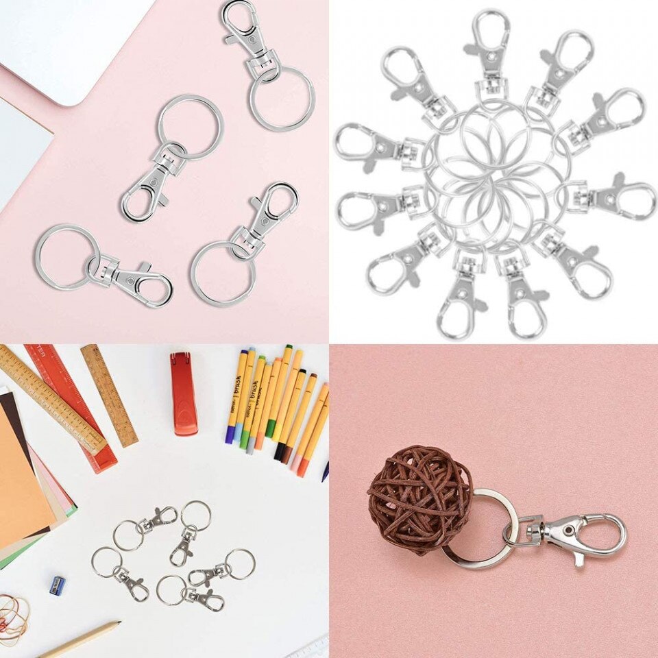 Set de brelocuri pentru chei Meishang, 30 piese, argintiu, otel ...