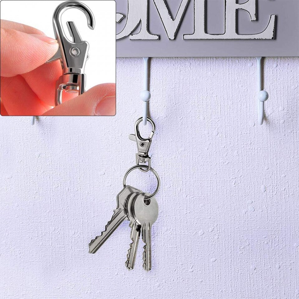 Set de brelocuri pentru chei Meishang, 30 piese, argintiu, otel ...