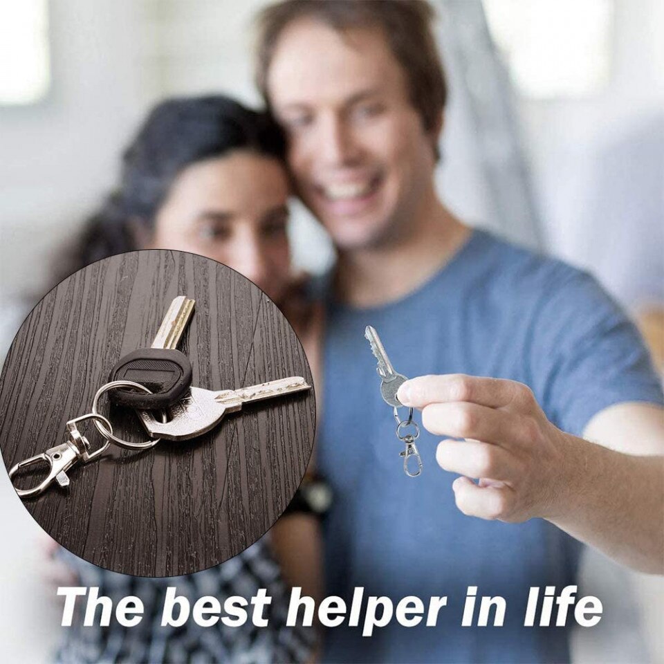 Set de brelocuri pentru chei Meishang, 30 piese, argintiu, otel ...