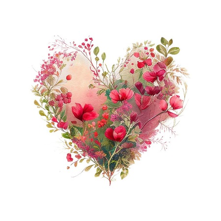 Sticker decorativ Inima Floare, Multicolor, 52 cm, 5940ST - eMAG.ro