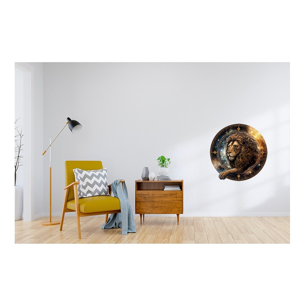 Sticker decorativ Zodiac Leu, Auriu, 55 cm, 5992ST - eMAG.ro