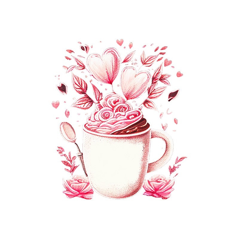 Sticker decorativ Ceasca de cafea, Roz, 66 cm, 6112ST - eMAG.ro