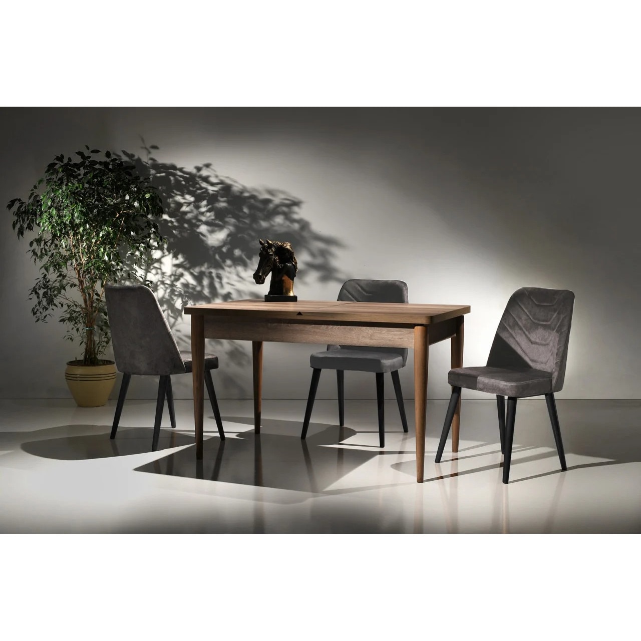 Masa dining, extensibila, Roma, Nuc, MDF 168x80x75 - eMAG.ro