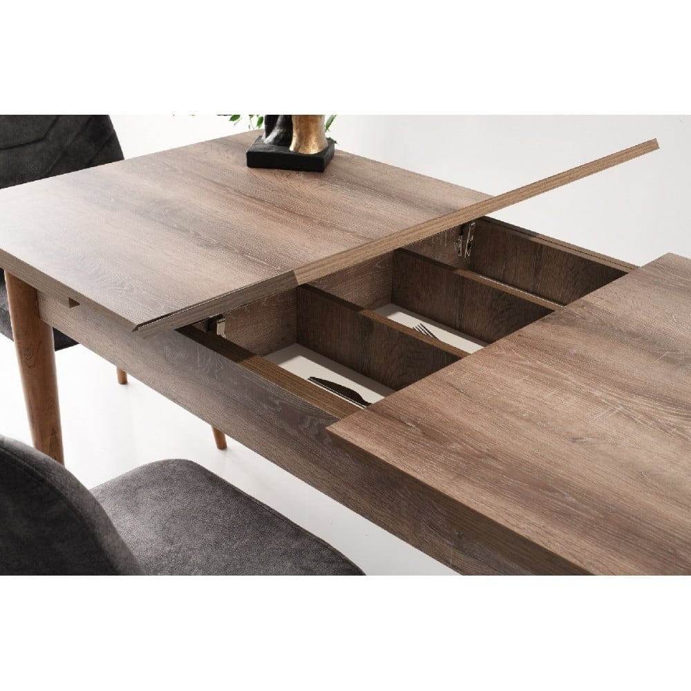 Masa dining, extensibila, Roma, Nuc, MDF 168x80x75 - eMAG.ro