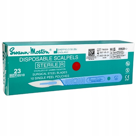 Bisturiu chirurgical cu maner Swann Morton, dimensiune 23, 10 buc - eMAG.ro