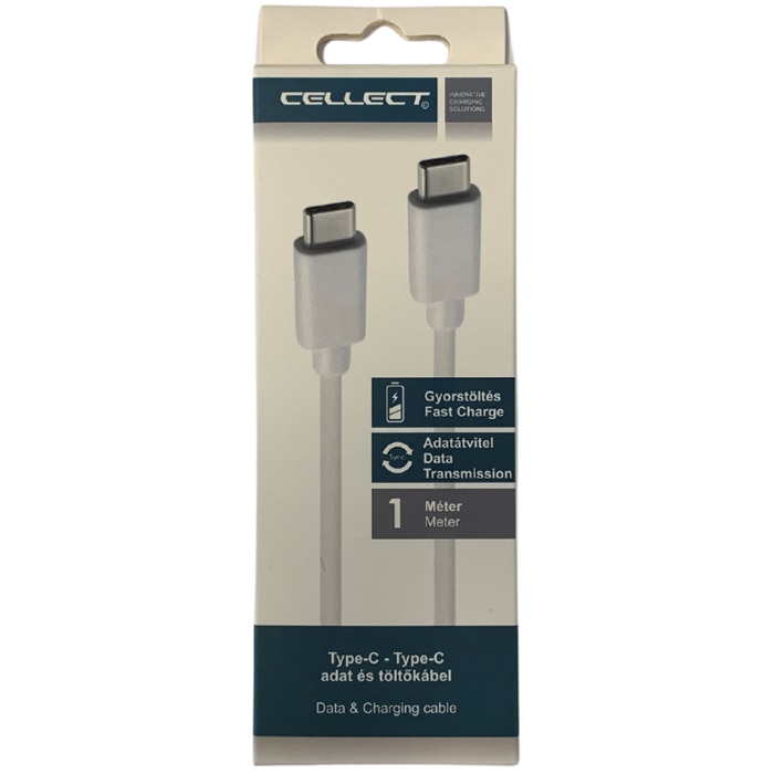 Cellect Adatkábel Type-C Type-C, Fehér - eMAG.hu
