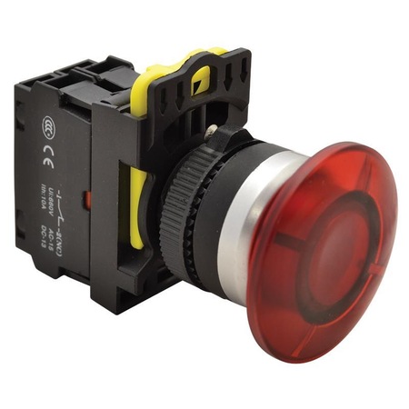 Buton tip ciuperca iluminat NYG3-MLR, Tracon Electric, Rosu - eMAG.ro