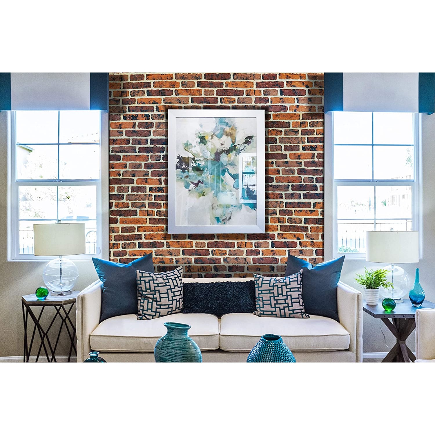 Panouri decorative MODULO Red Brick, 4 placi, polistiren, aspect ...