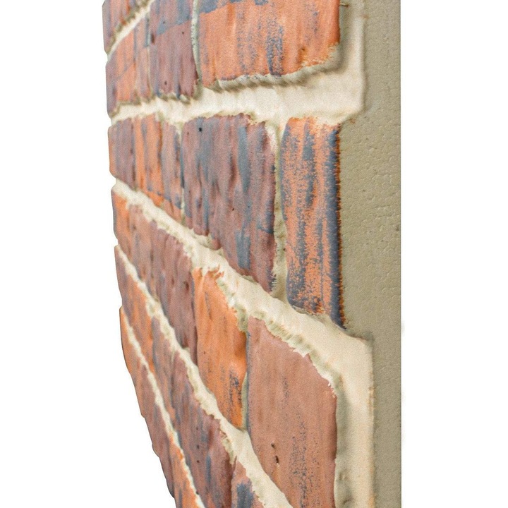 Panouri decorative MODULO Red Brick, 4 placi, polistiren, aspect caramida in relief, 120 x 50x2 ...