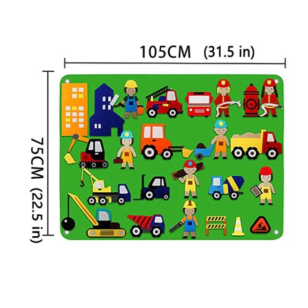Plansa VEHICULE din fetru, 23 piese, 100 x 70 cm - eMAG.ro