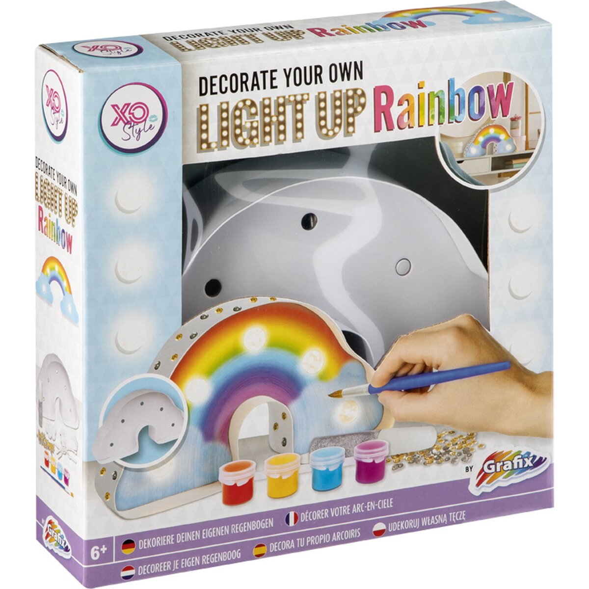 Творчески комплект от 4 буркана за боя Paint the Grafix rainbow lamp ...