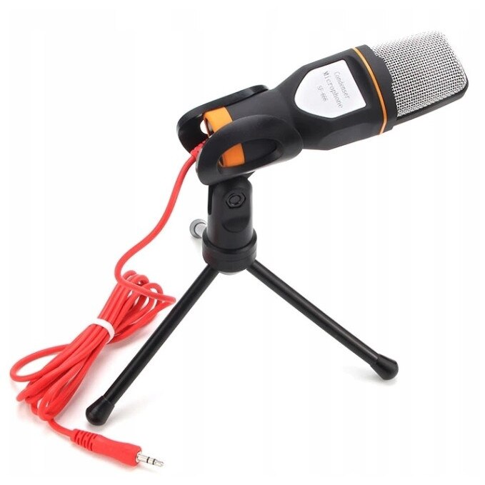 Set microfon cu condensator cu si trepied, conector jack de 3,5 mm ...