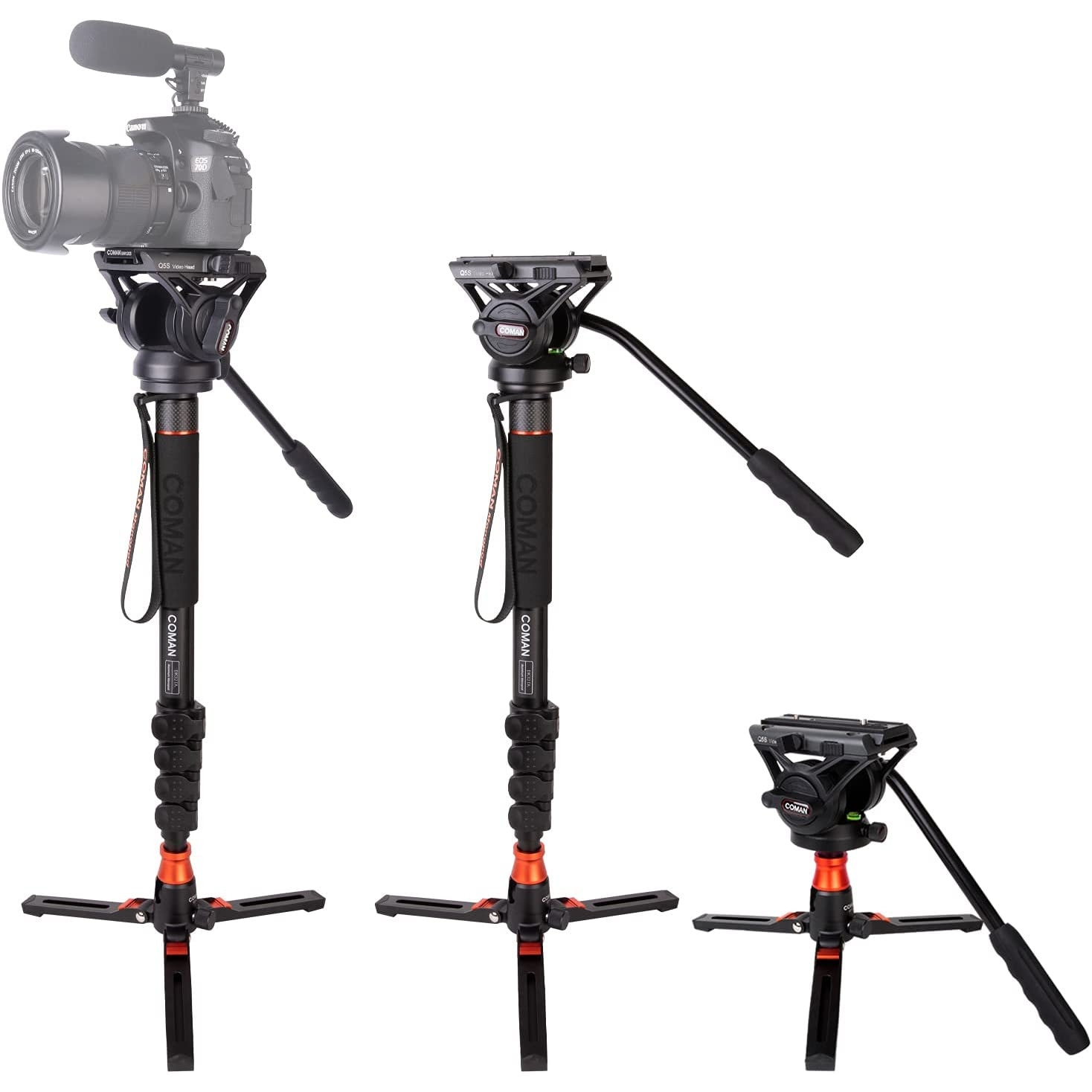 Monopied profesional cu placuta eliberare rapida, cap pivotant 360 ...