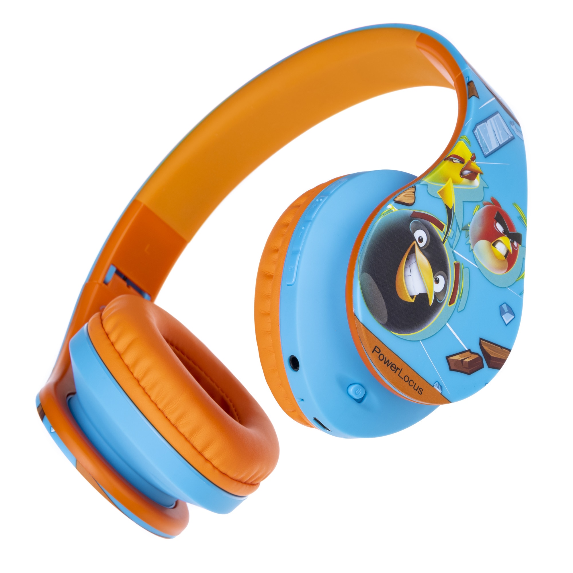 Casti Audio pentru copii, wireless, PowerLocus Angry Birds, Portocaliu ...
