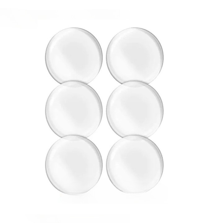 Set 6 bucati buline siliconice rotunde cristal pentru protectie perete ...