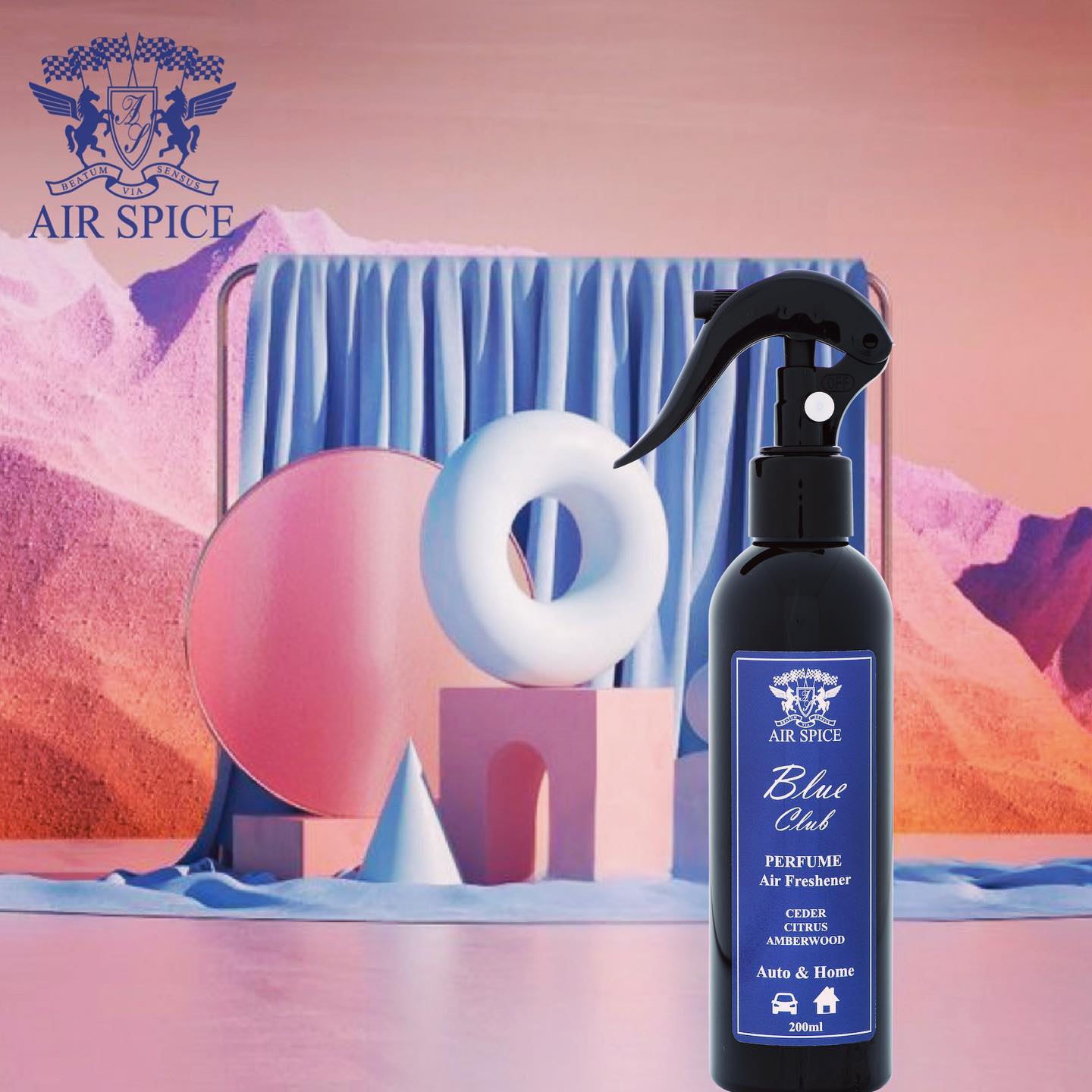Парфюмен спрей ароматизатор за автомобила и дома, Air Spice, Blue Club, Бутилка, 200мл - eMAG.bg