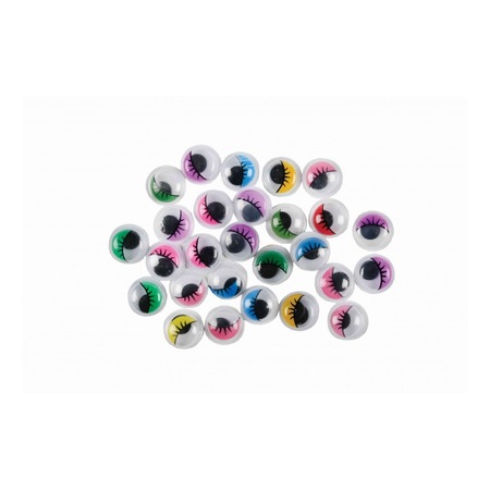 Set 60 ochisori mari COLORARTE, plastic, d 10 mm, color, cu gene - eMAG.ro