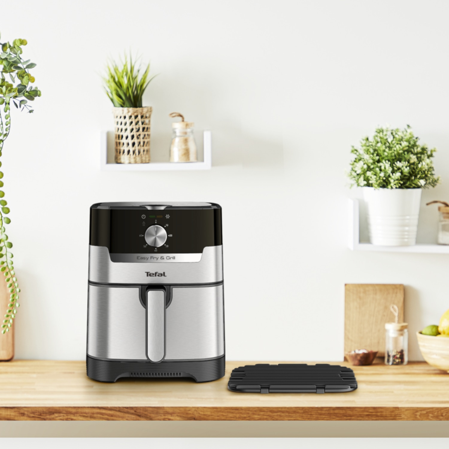 Friteuza cu aer cald Tefal Easy Fry & Grill 2 in 1 Classic EY501D15, 1400W, 4.2L, functie grill ...
