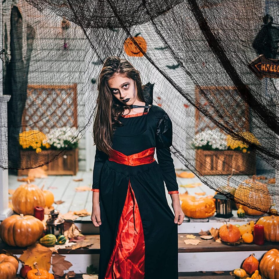 Panza de decorare pentru Halloween Heygelo, negru, poliester, 200 x 500 ...