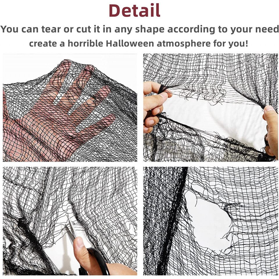 Panza de decorare pentru Halloween Heygelo, negru, poliester, 200 x 500 ...