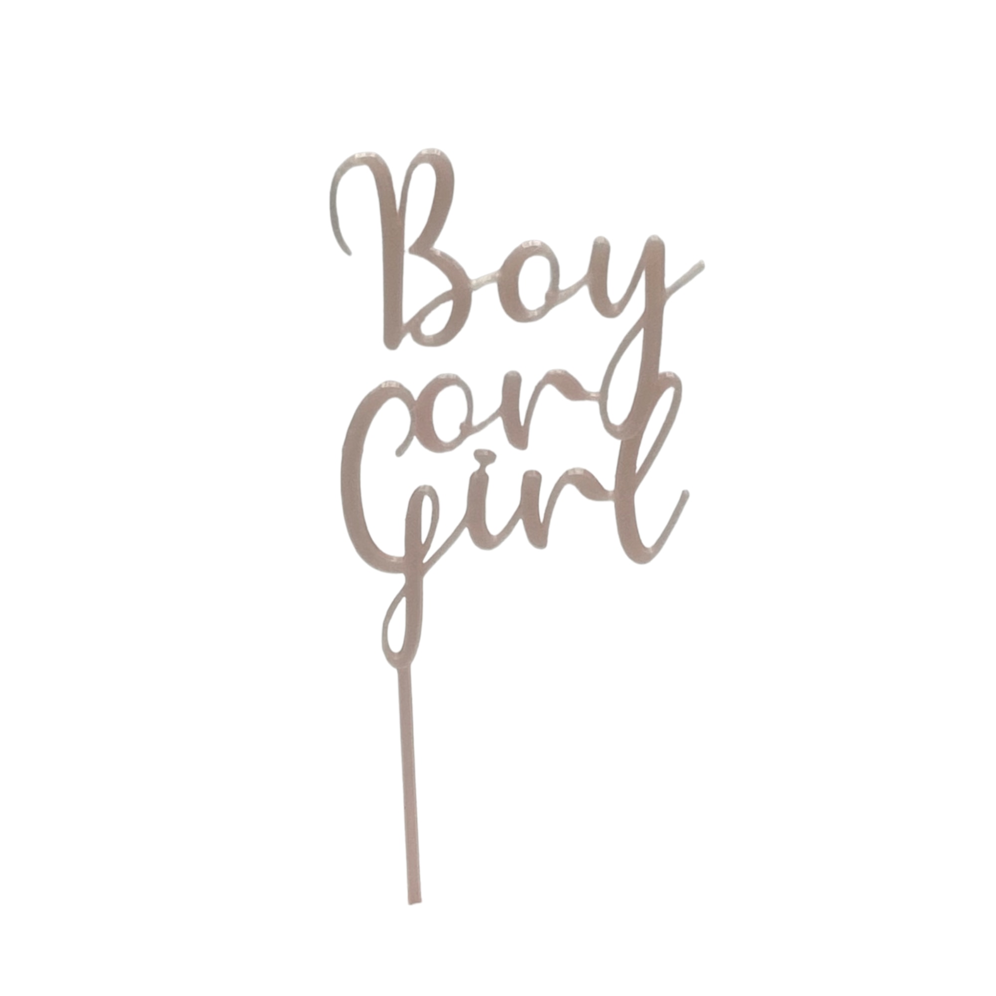 Decoratiune topper tort "Boy or Girl" Gender reveal, Alb Ivory, 11.5 cm ...