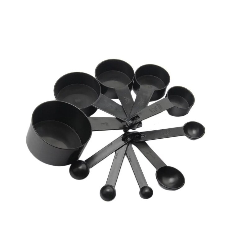 Set 10 lingurite gradate pentru masurare, plastic, negru - eMAG.ro