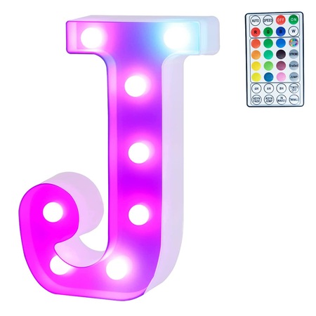 Letter J 3d világító LED, volumetrikus, távirányítóval a LED-ek ...