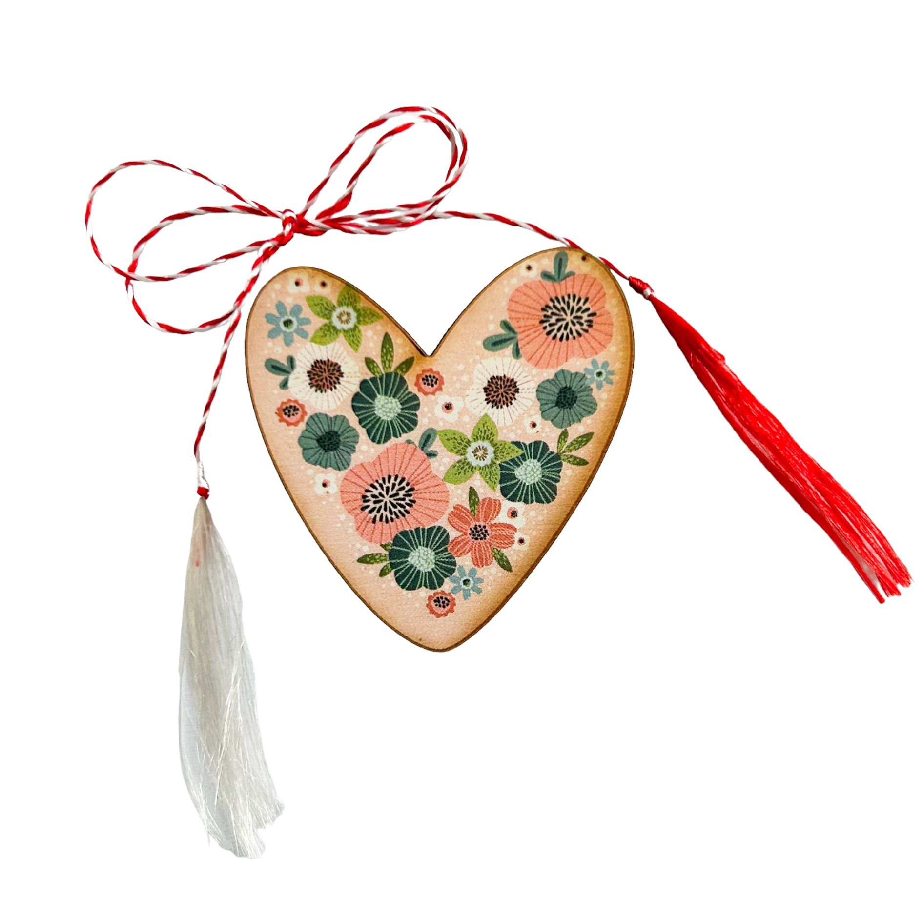 Brosa martisor din lemn - Inima flori - eMAG.ro