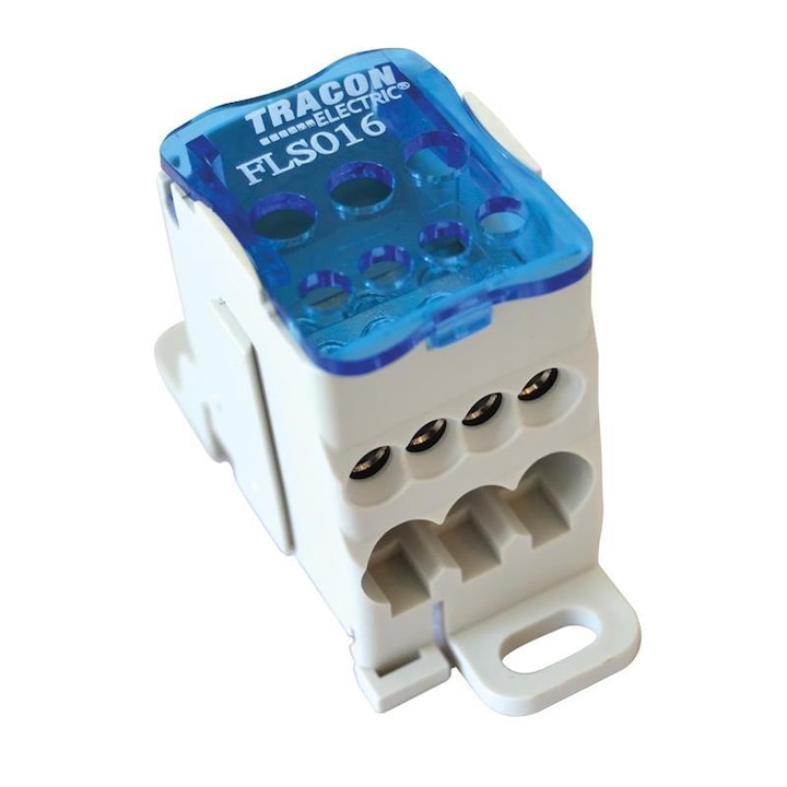Distribuitor tablou electric, Tracon Electric, 80A, 400V, Albastru/Alb ...