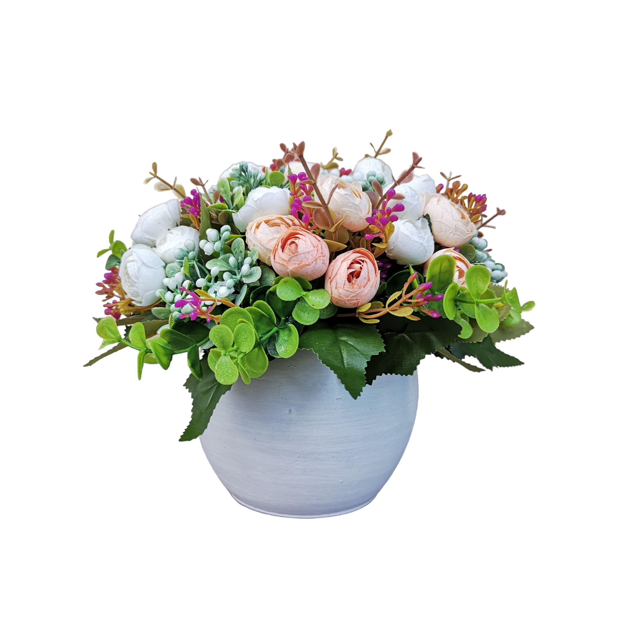 Aranjament floral colorat, diametru 22 cm, cu flori artificiale, DADY ...