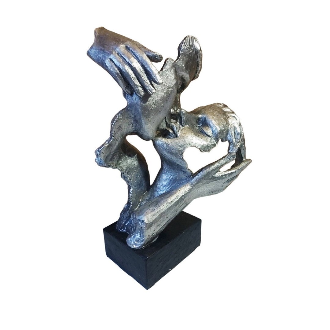 Statueta Decorativa Masca, Indragostiti, Argintiu, 27 cm, 065SX-1 - eMAG.ro