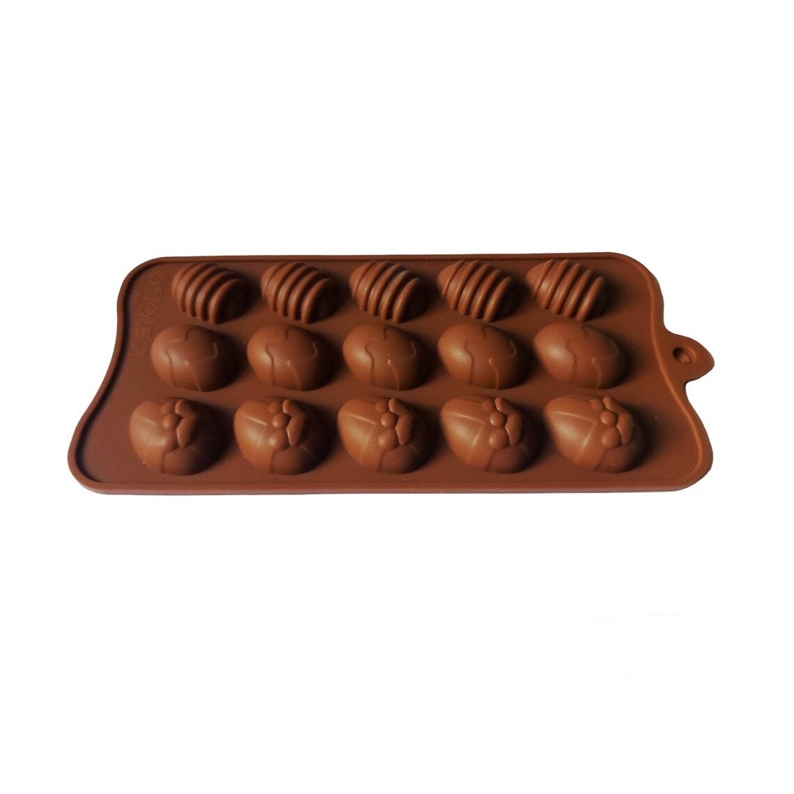 Forma silicon pentru bomboane, 15 cavitati, Oua, Maro, 22 cm, 295COF ...