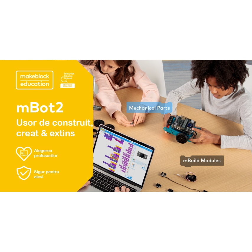 Kit Robot educativ Makeblock mBot2, Programabil, Control inteligent ...