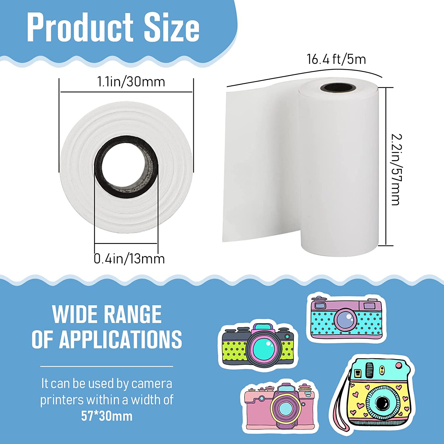 Set de 5 Role de Hartie de Imprimanta Pentru Aparate Foto Instantanee ...