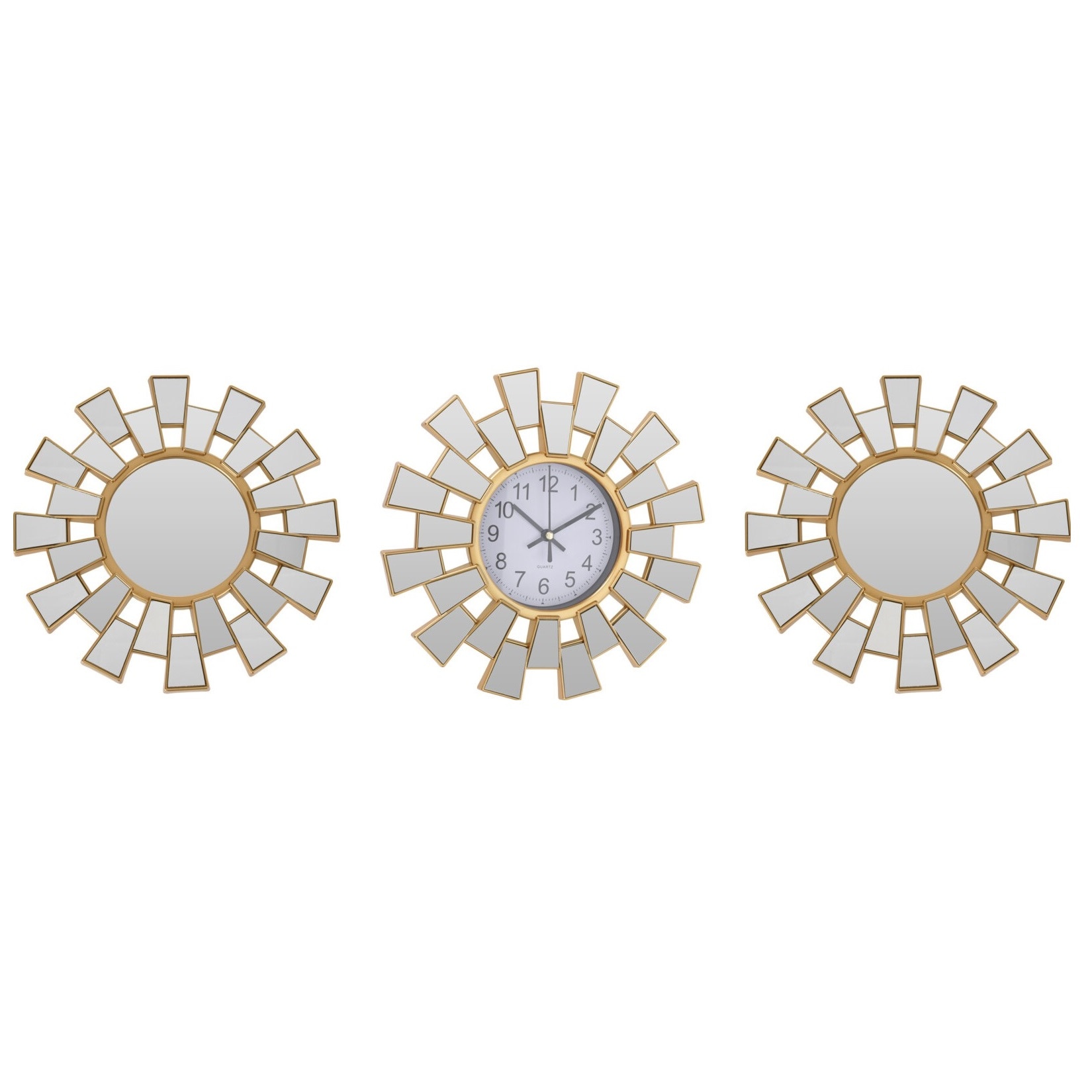 Set ceas de perete cu oglinzi 25cm - eMAG.ro