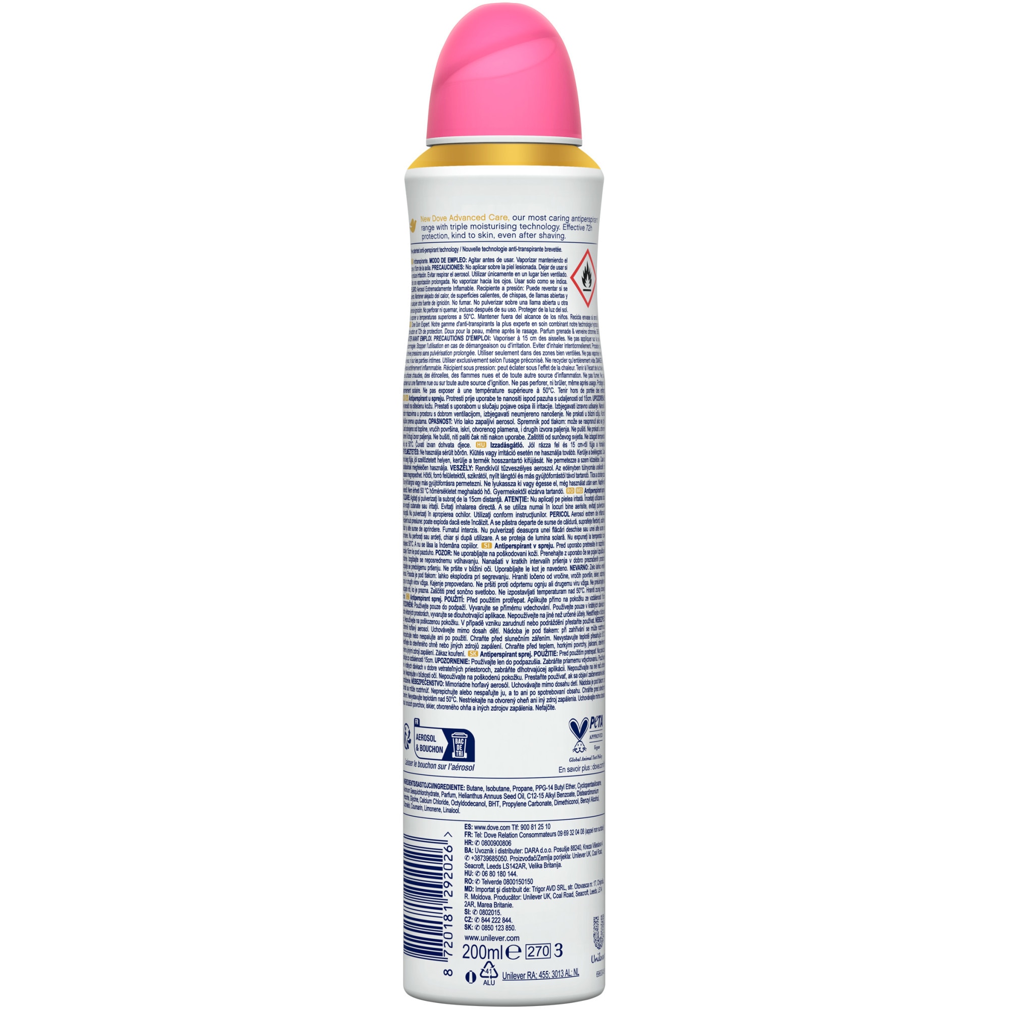 Deodorant Dove Advanced Care Spray Rodie, 200 ml - eMAG.ro