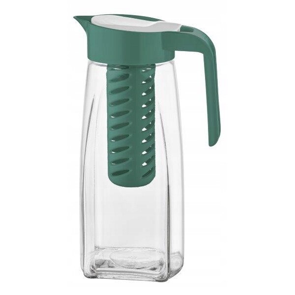 Carafa de sticla cu capac, 1.4 l, Verde/Transparent - eMAG.ro