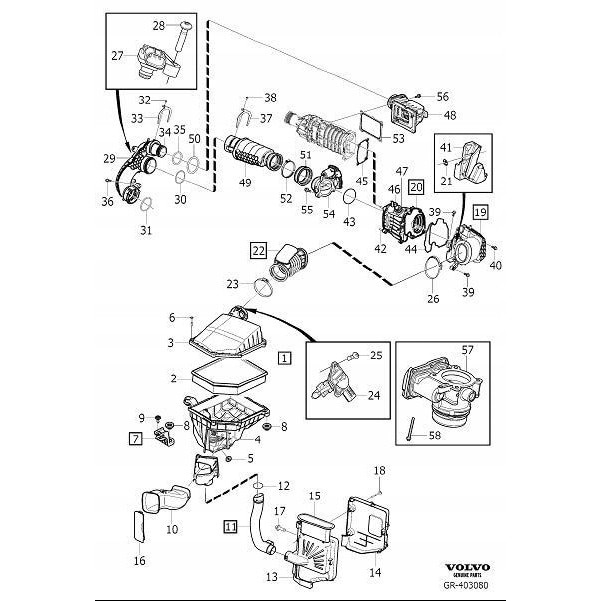Garnitura clapeta acceleratie, Volvo, Compatibila cu Volvo S60/V60/XC60 ...