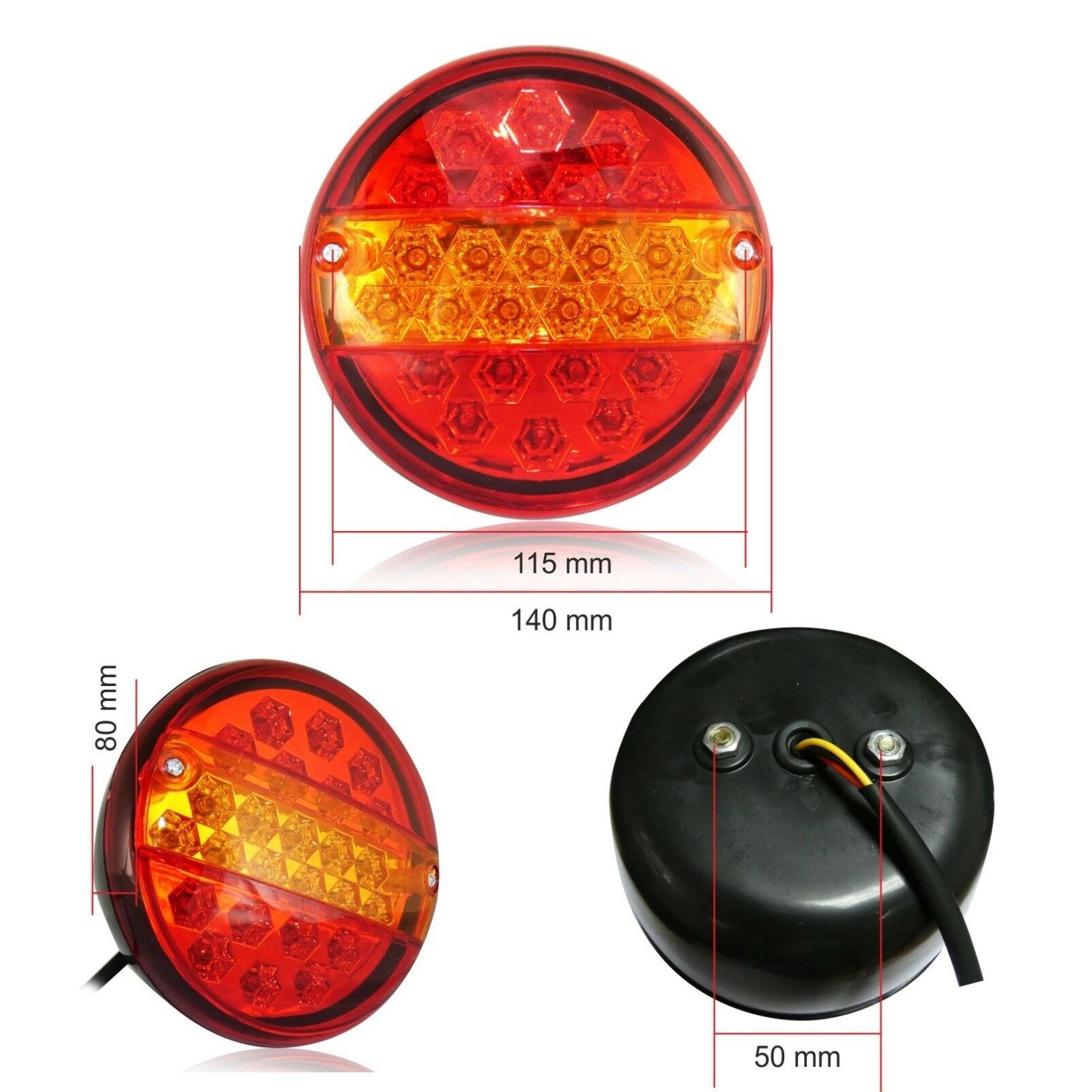 Led Stop Tip Hamburger, pentru camion, remorca, autobuz, rulota, 12V ...