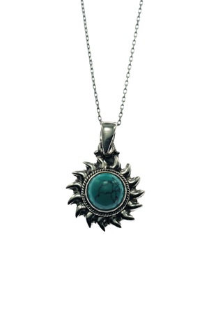 Colier din argint 925 TSR, cu pietre naturale turcoaz rotund model 1 ...