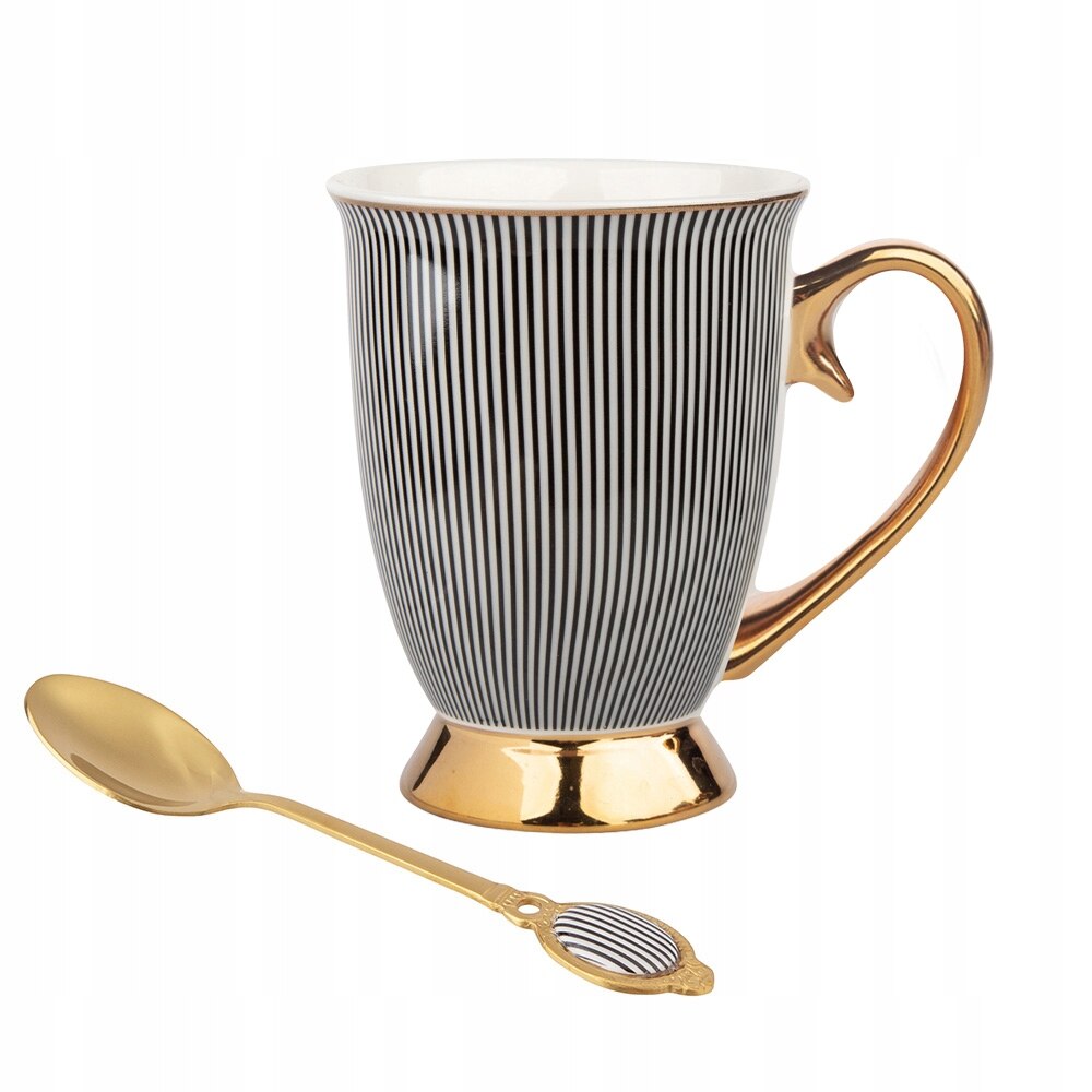 Set Ceai, ALTOMDESIGN, Ceasca/Lingurita, Portelan, 250ml, Multicolor ...