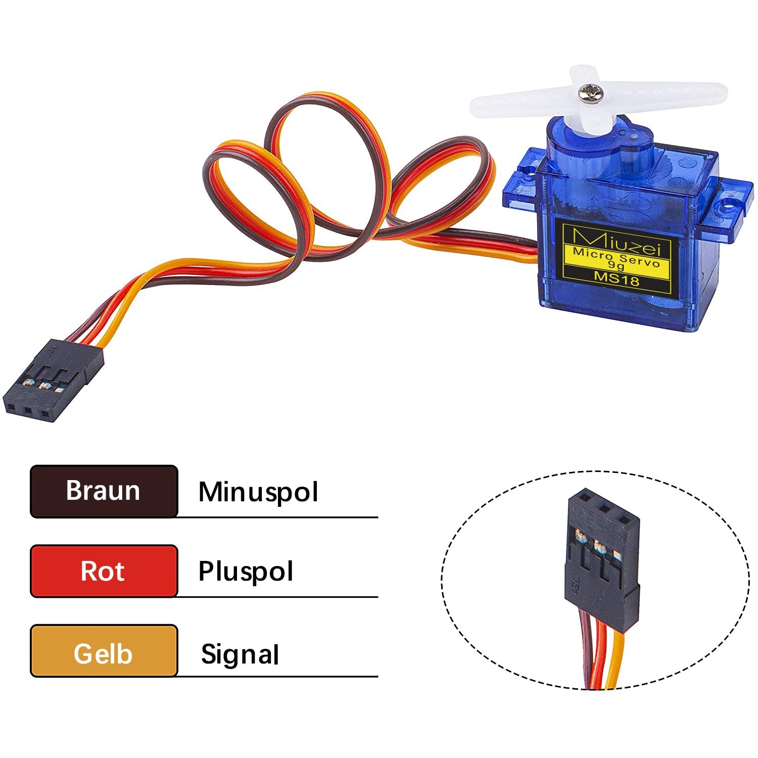 Kit servomotor SG90 9G, 10 bucati, 4.8V - 6.0V, unghi operare 0°-180°, pentru masina RC, Robot ...