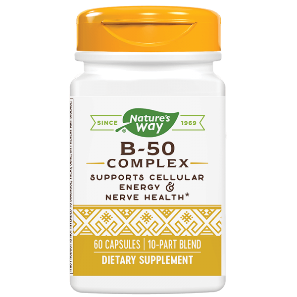 Хранителна добавка Nature’s Way, B-50 Complex, Витамин В-50 комплекс х 60 капсули - eMAG.bg